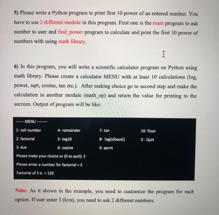 Solved 5) Please write a Python program to print first 10 | Chegg.com