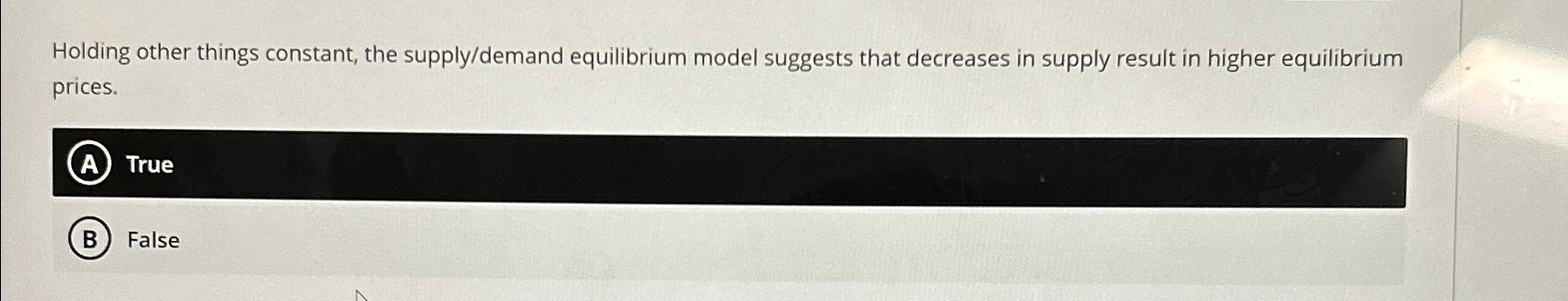 Solved Holding other things constant, the supply/demand | Chegg.com
