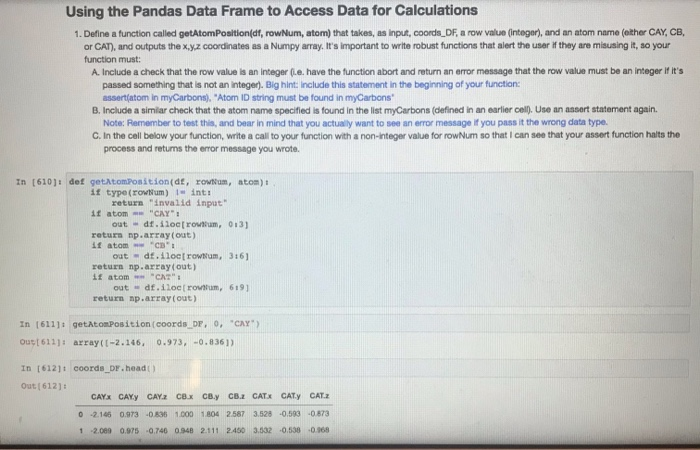 Solved Using the Pandas Data Frame to Access Data for | Chegg.com