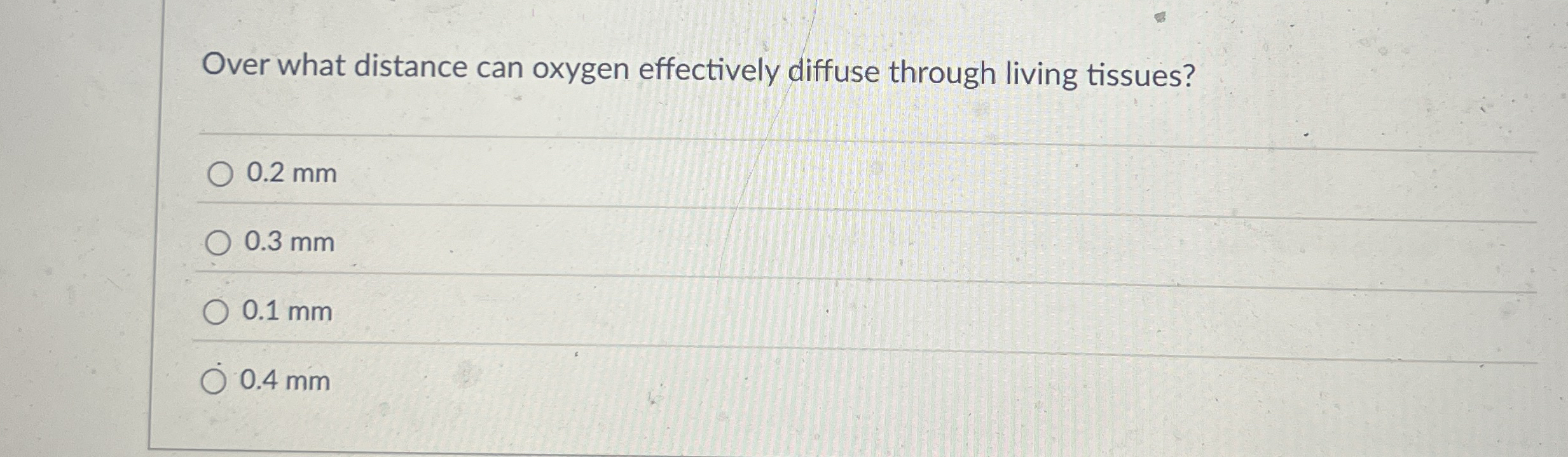 Solved Over what distance can oxygen effectively diffuse | Chegg.com