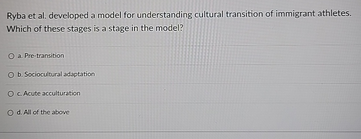 Solved Ryba et al. ﻿developed a model for understanding | Chegg.com