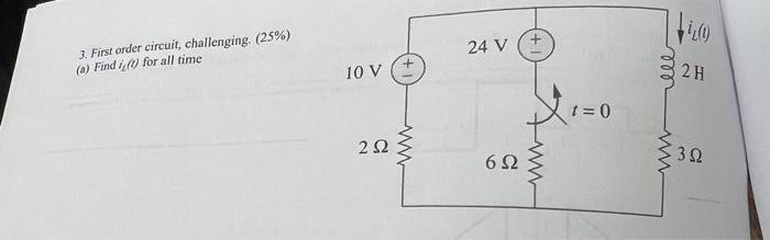 Solved 3. First order circuit, challenging. (25%) (a) Find | Chegg.com