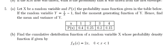 Solved (a) Let X be a random variable and P(x) the | Chegg.com