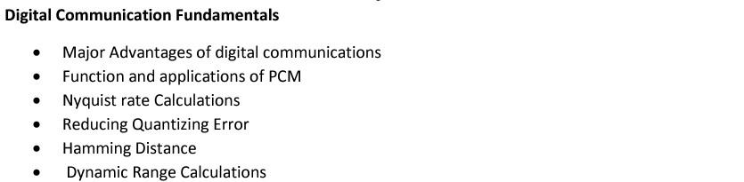 Solved Digital Communication Fundamentals . Major Advantages | Chegg.com