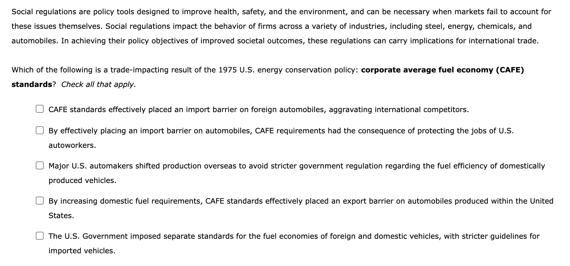 Solved Social regulations are policy tools designed to | Chegg.com