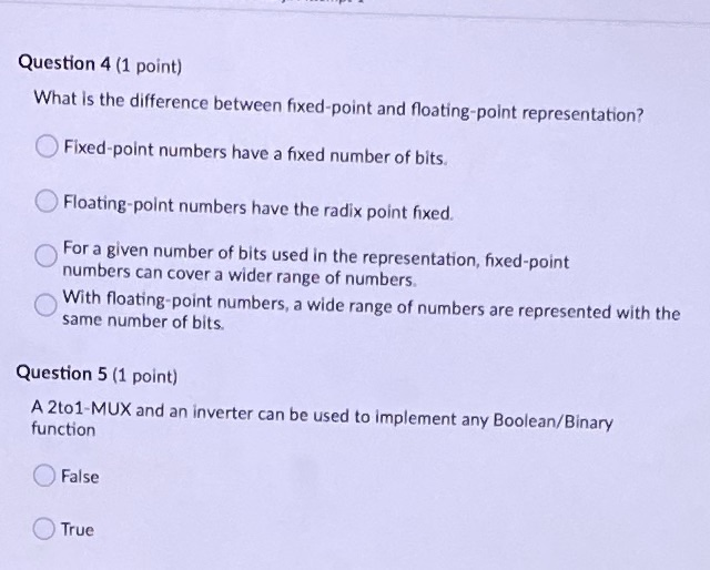 Solved Question 4 (1 point) What is the difference between | Chegg.com