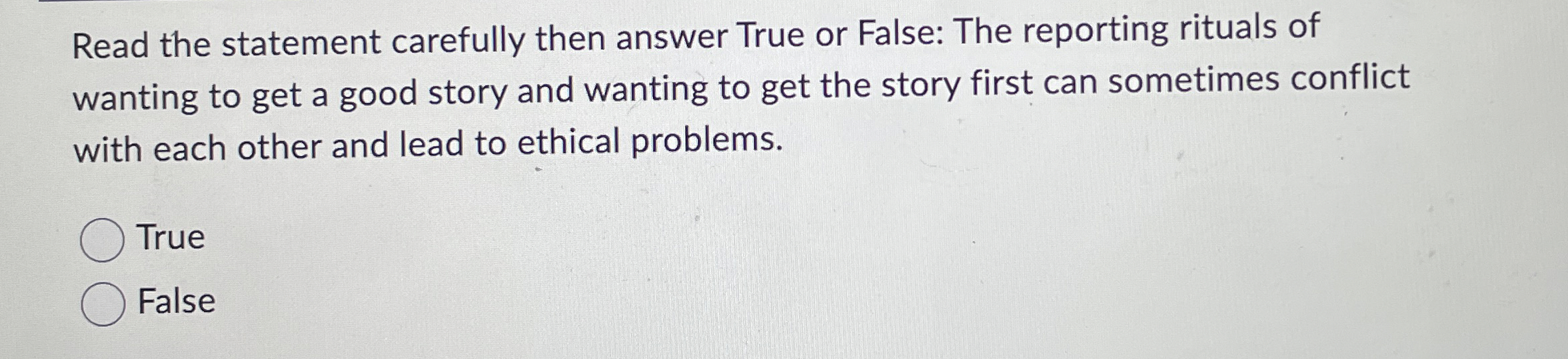 Solved Read the statement carefully then answer True or | Chegg.com