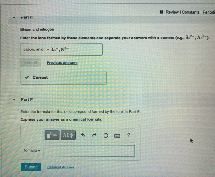 Solved Review | Constants I Periodi Part 5 lithium and | Chegg.com