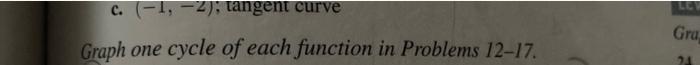 Solved Graph one cycle of each function in Problems | Chegg.com