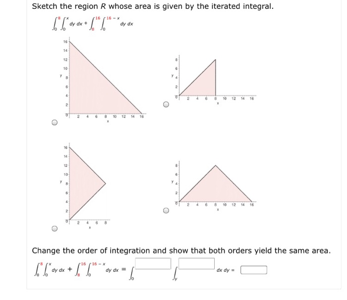 Solved Sketch the region R whose area is given by the | Chegg.com