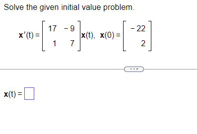 Solved Solve the given initial value | Chegg.com