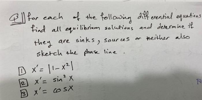 Solved all for each of the following differential equations | Chegg.com