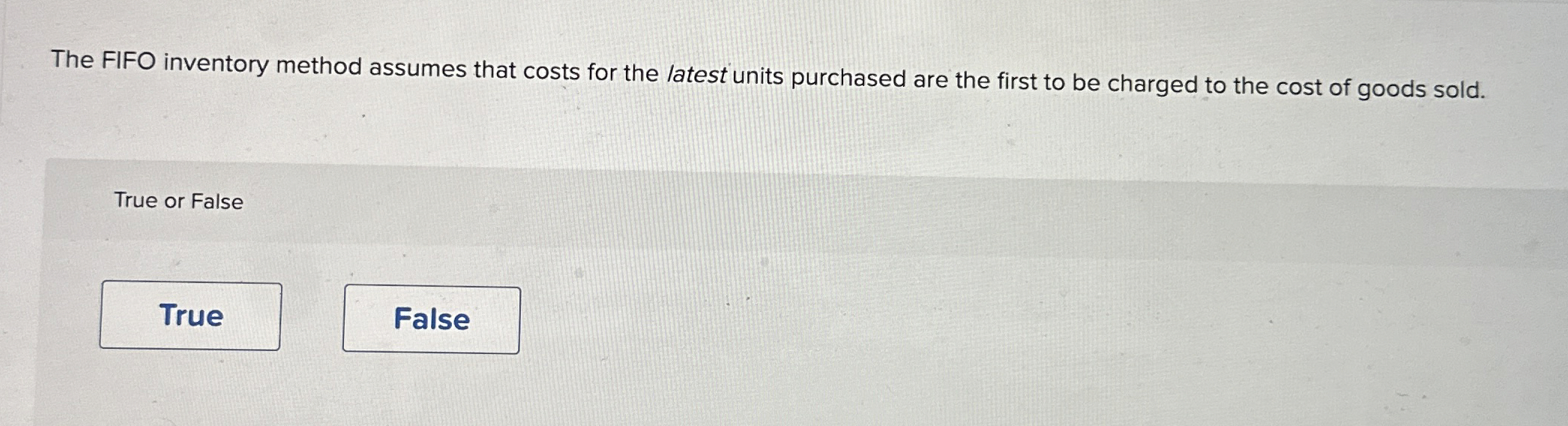 Solved The FIFO inventory method assumes that costs for the | Chegg.com