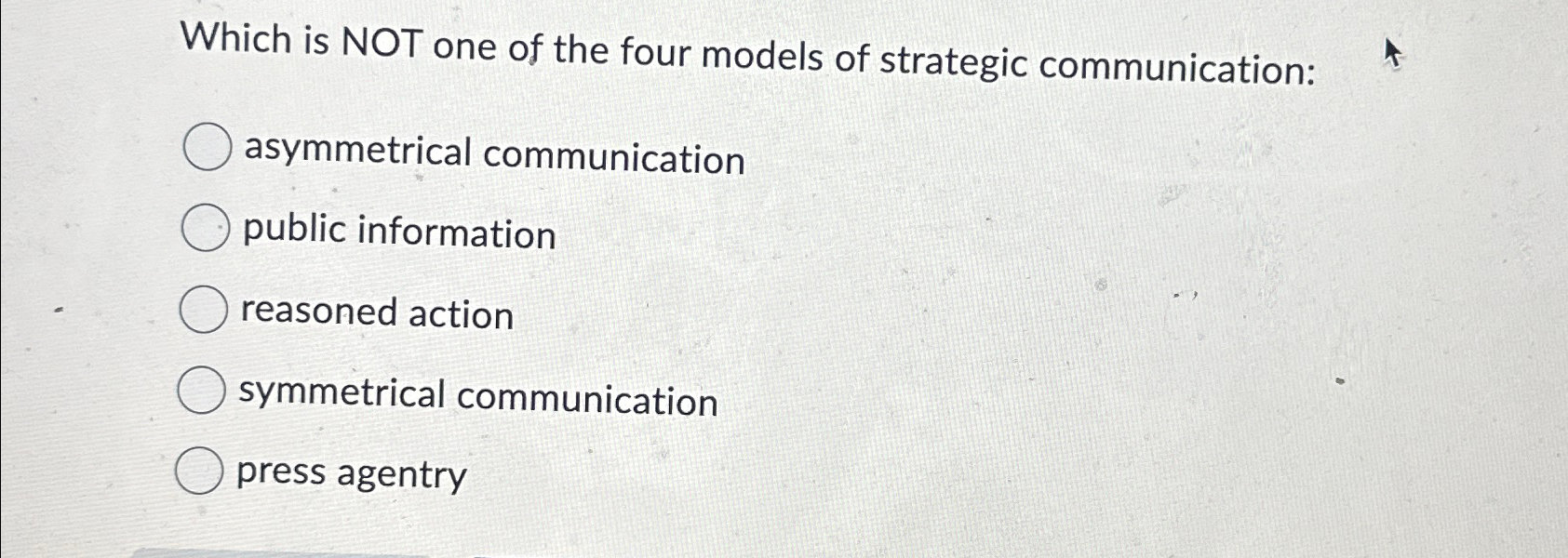 Solved Which is NOT one of the four models of strategic | Chegg.com