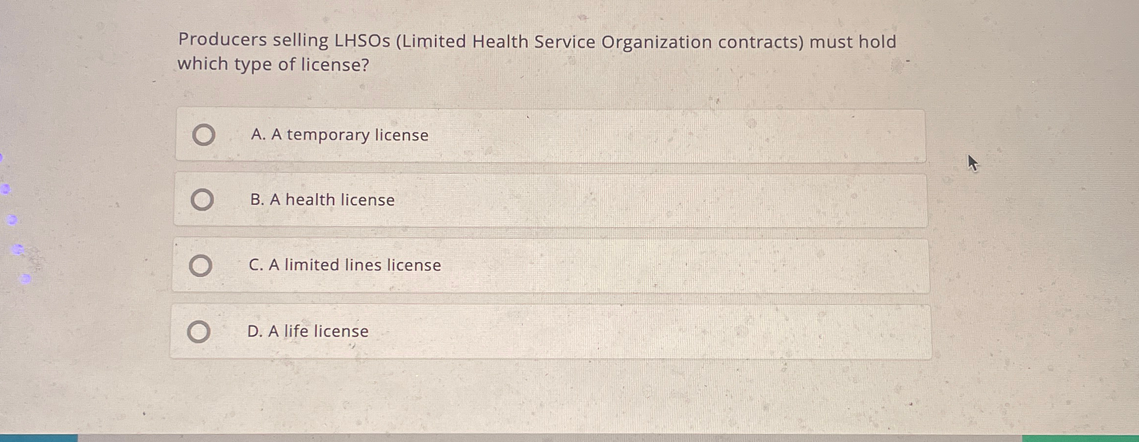 Solved Producers selling LHSOs (Limited Health Service | Chegg.com