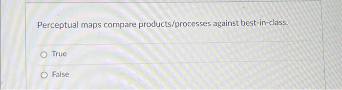 Solved Perceptual maps compare products/processes against | Chegg.com