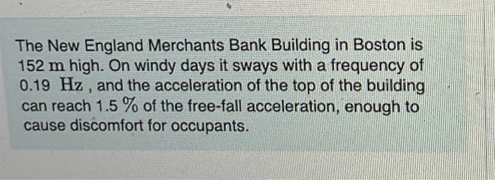 Solved The New England Merchants Bank Building in Boston is | Chegg.com