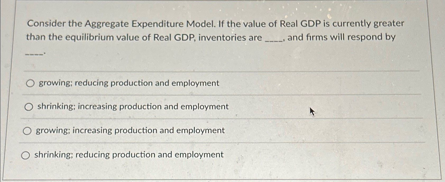 Solved Consider the Aggregate Expenditure Model. If the | Chegg.com