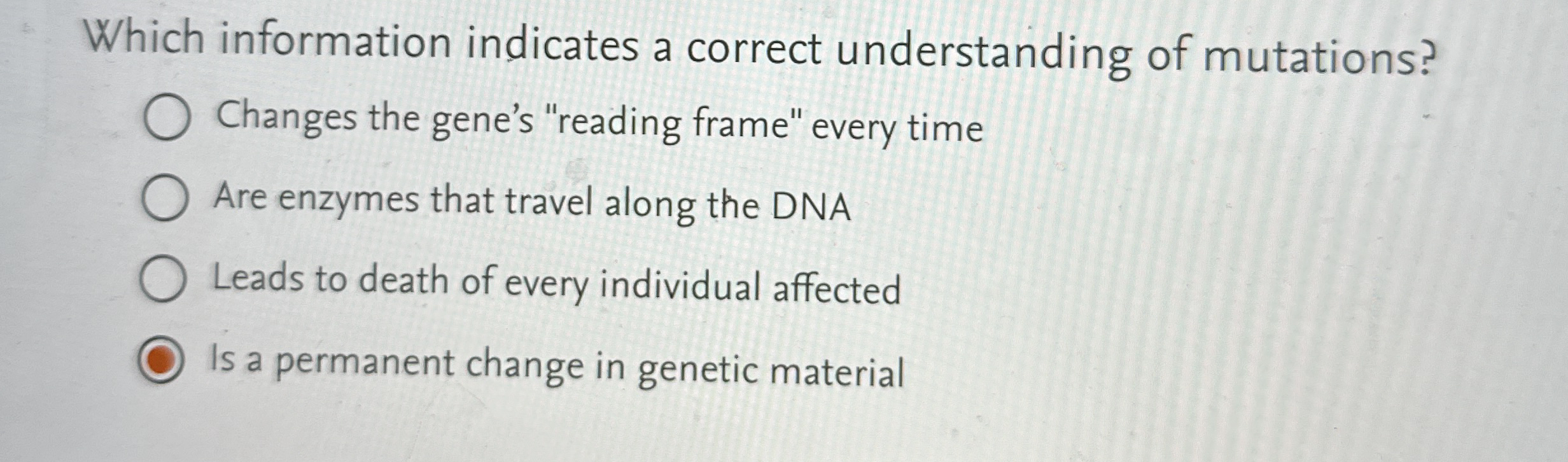 Which information indicates a correct understanding | Chegg.com
