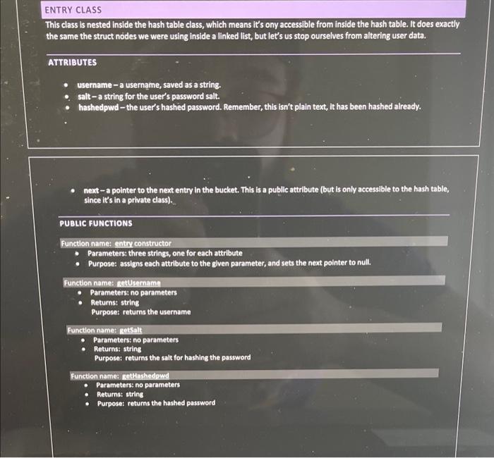 Solved HASHTABLE CLASS This hash table will use chaining for | Chegg.com