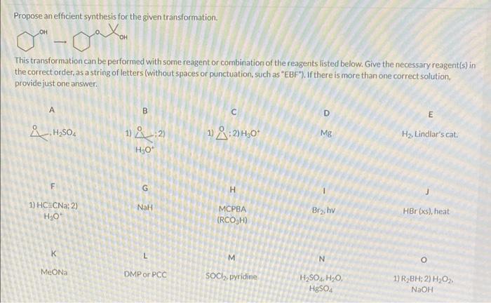 Solved Propose an efficient synthesis for the given | Chegg.com