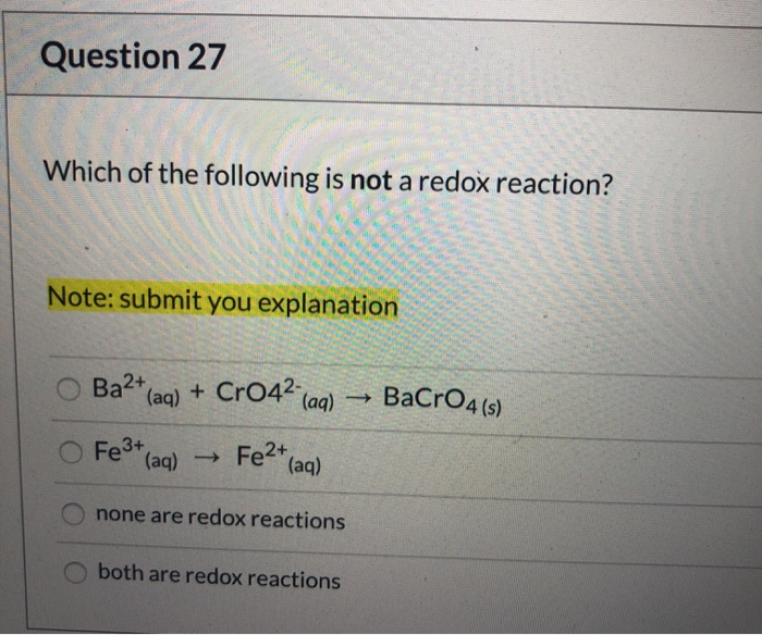 Solved Question 26 What is the oxidation state of Mn in MnO4 | Chegg.com