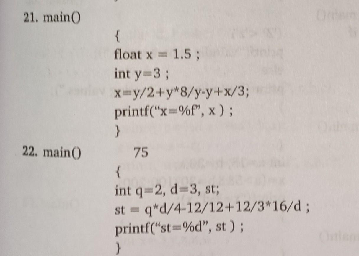 Solved 21. mainO \} | Chegg.com