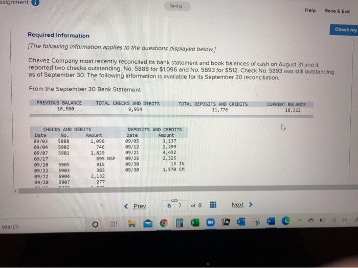 Solved ssignment i Saving Help Save & Exit Check my Required | Chegg.com
