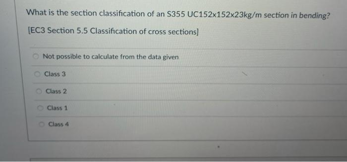 Solved What is the section classification of an S355 | Chegg.com