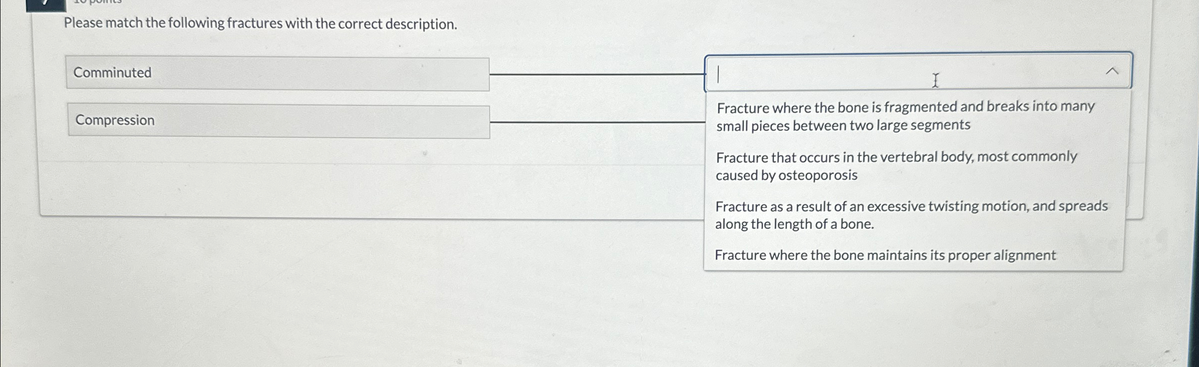 Solved Please match the following fractures with the correct | Chegg.com