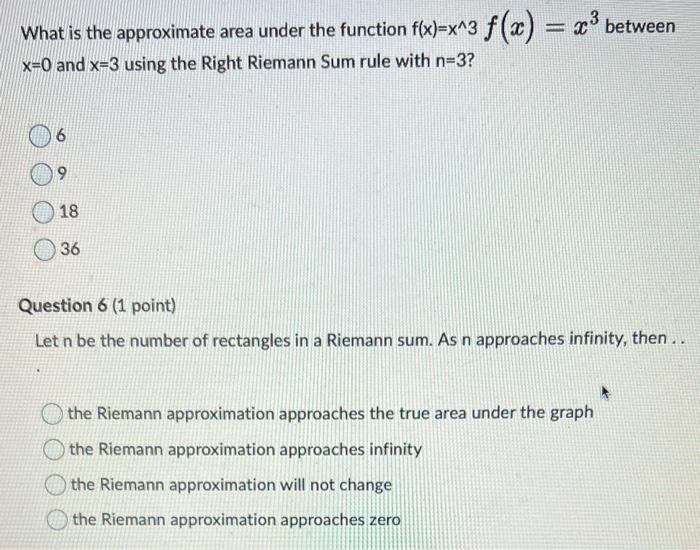 Solved What is the approximate area under the function | Chegg.com