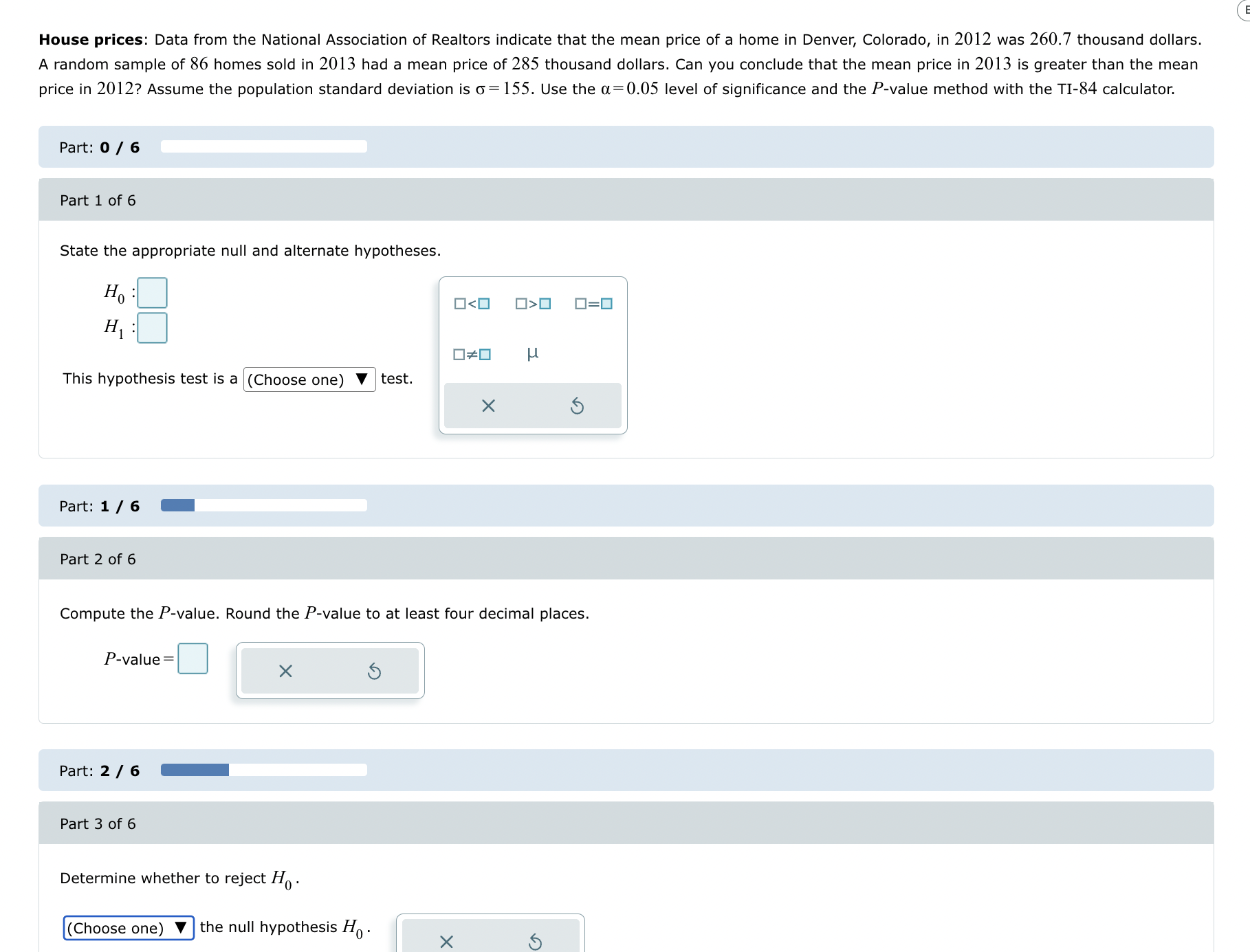 Solved Part: 3 / 6Part 4 ﻿of 6State a conclusion.There | Chegg.com