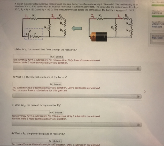 Solved A circuit is constructed with five resistors and one | Chegg.com
