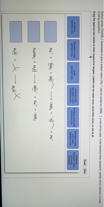 Solved Sodium amide (NaNH) dissociates to give a nodium | Chegg.com
