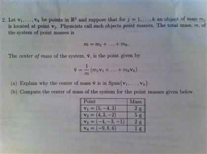 Solved Let v1, ,vk be points in R3 and suppose that for j = | Chegg.com