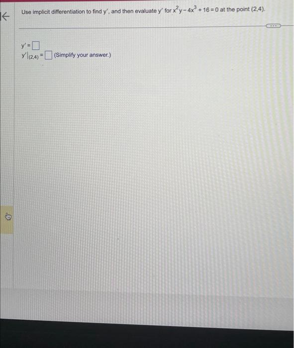 Solved Use implicit differentiation to find \\( y^{\\prime} | Chegg.com