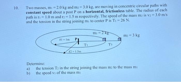 Solved Two masses, m1=2.0 kg and m2=3.0 kg, are moving in | Chegg.com