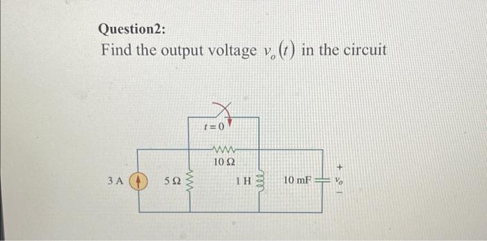 Solved Question2: Find the output voltage vo(t) in the | Chegg.com