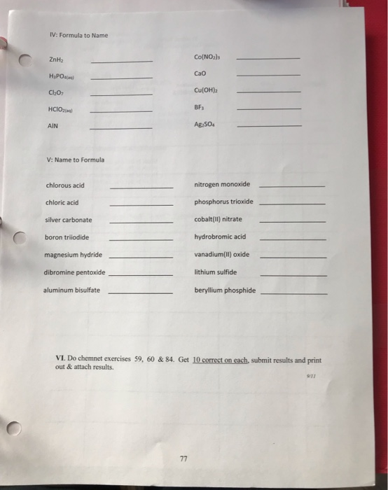 Solved Problem Set 5 Formulas and Nomenclature Name Lab | Chegg.com Solved Problem Set 5 Formulas and Nomenclature Name Lab | Chegg.com