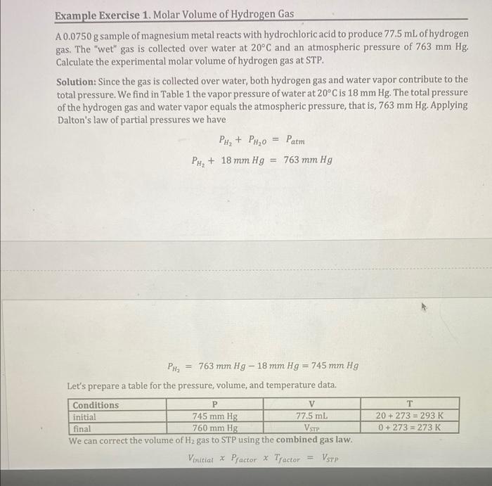 Solved Data Table A Molar Volume of Hydrogen Gas 0.1508 | Chegg.com