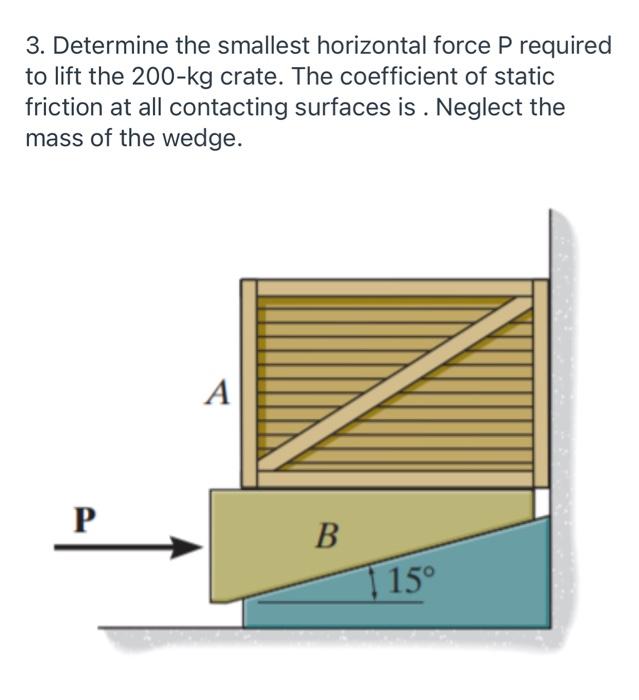Solved 3. Determine the smallest horizontal force P required | Chegg.com