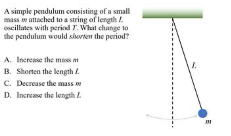 Solved A simple pendulum consisting of a small mass m | Chegg.com