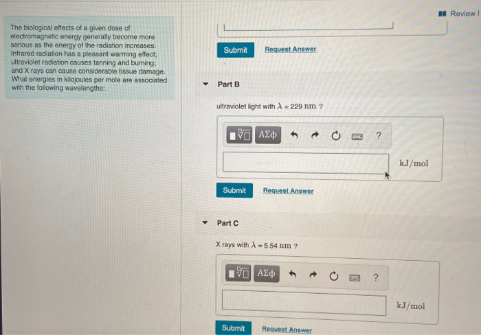 Solved I Review I C The biological effects of a given dose | Chegg.com