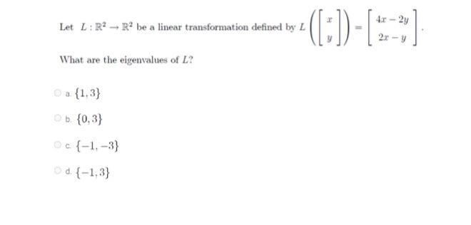 Solved Let L:R? - R2 be a linear transformation defined by L | Chegg.com