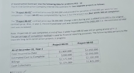 Solved ET Comstruction Comtract: Use the following data for | Chegg.com