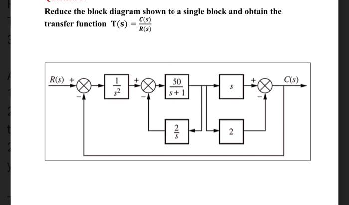 Solved Reduce the block diagram shown to a single block and | Chegg.com
