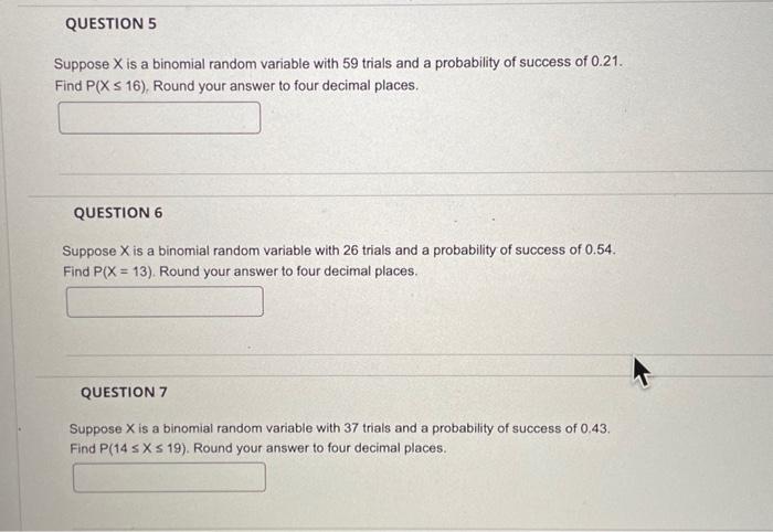 Solved Suppose X is a binomial random variable with 59 | Chegg.com