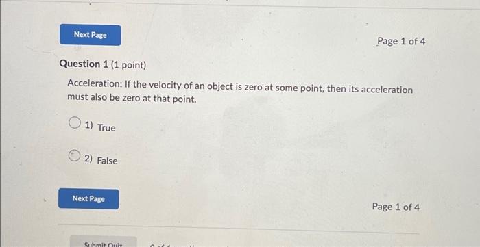 Solved If the velocity of an object is zero at some point, | Chegg.com