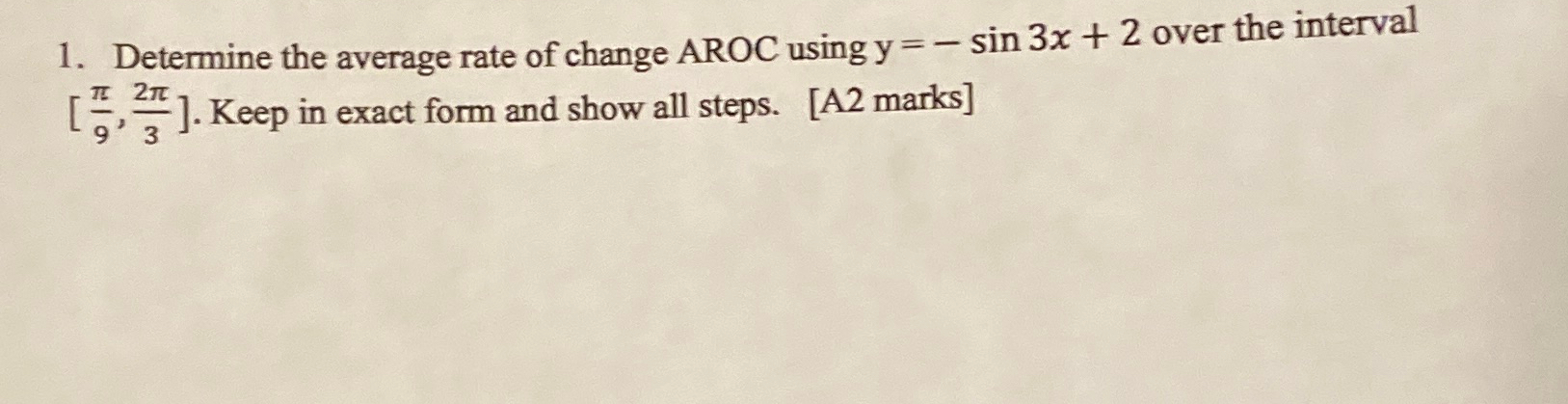 Solved Determine the average rate of change AROC using | Chegg.com