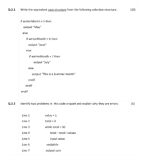 Solved Write the equivalent case structure from the | Chegg.com